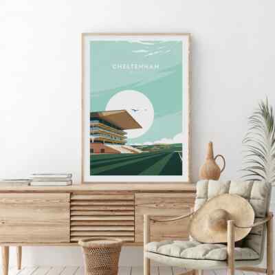 Cheltenham Racecourse Traditional Travel poster Choose your Size | eBay ...