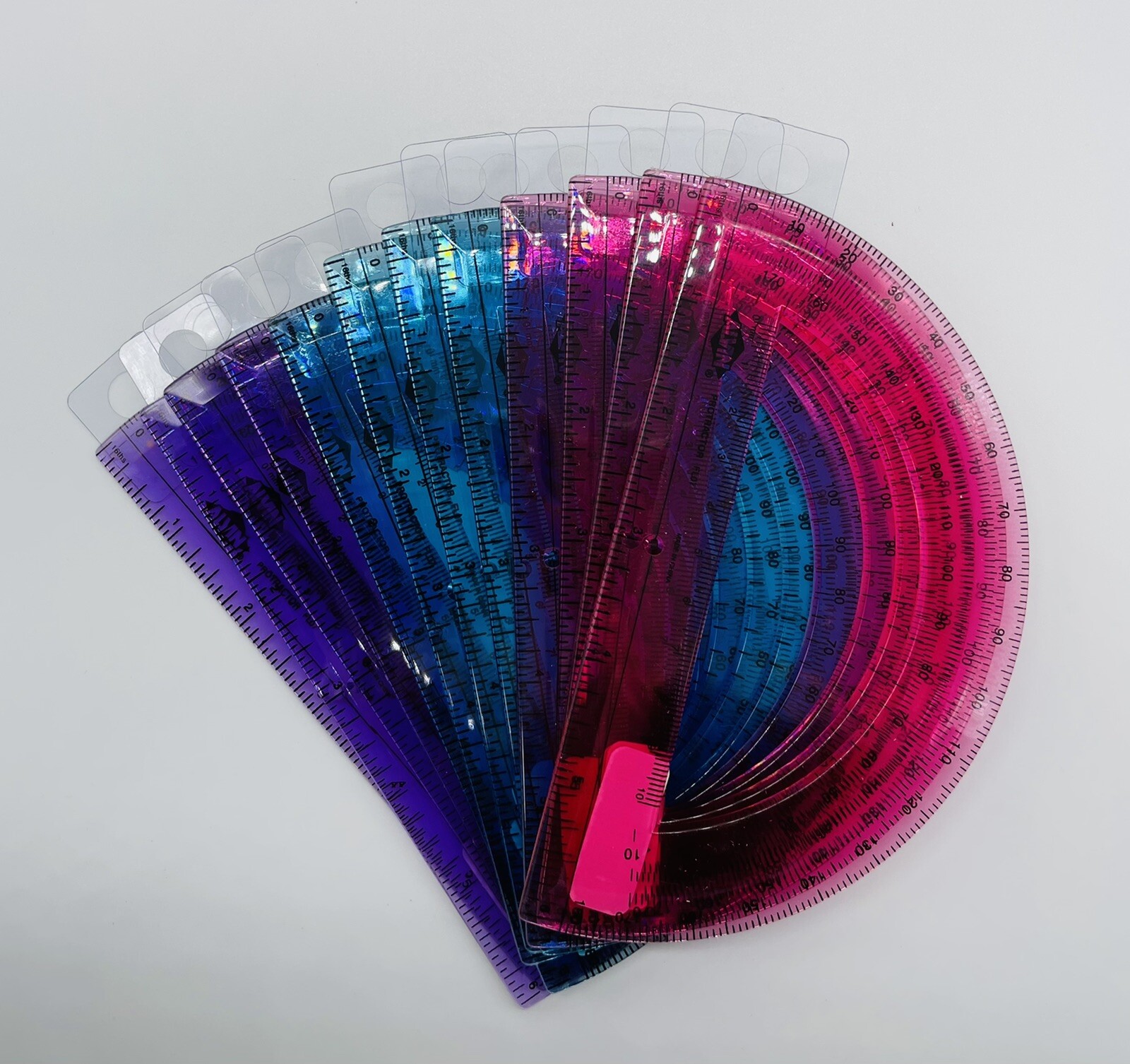 Alvin 6" Semicircular Protractors 12 COUNT - 3 Bright Colors Pink, Blue ...