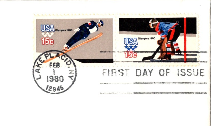 Vintage FDC USPS Scott #1797, 1798 1980 Olympics Ski Jump Hockey c1980 ...