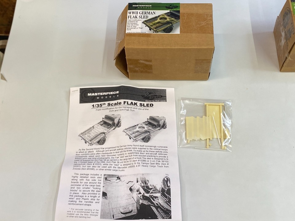 MASTERPIECE MODELS 1/35 SCALE LOT OF 2 RESIN CONVERSION KITS FLAK SLED ...