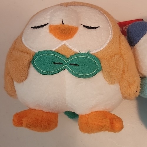 Jazwares Pokemon Plush Stuffed Toy Oshawott Sleeping - Rowlet Set New ...