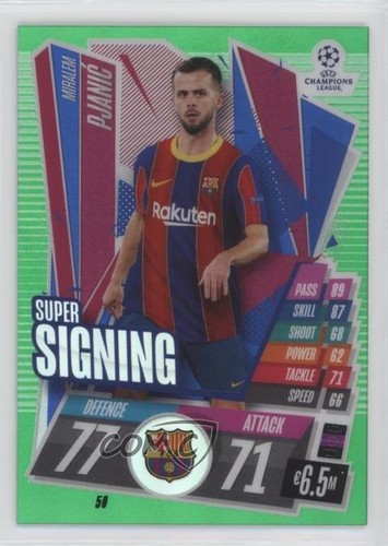 2020 Chrome Match Attax UCL Super Signing Green Refractor /99 Miralem ...