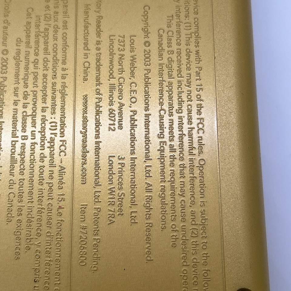 VINTAGE 2003 STORY READER WITH DISNEY CINDERELLA BOOK & CARTRIDGE ...