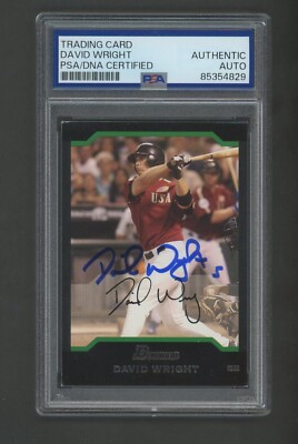 David Wright 2004 Bowman Draft Rookie Card BDP 161 PSA/DNA Encased ...