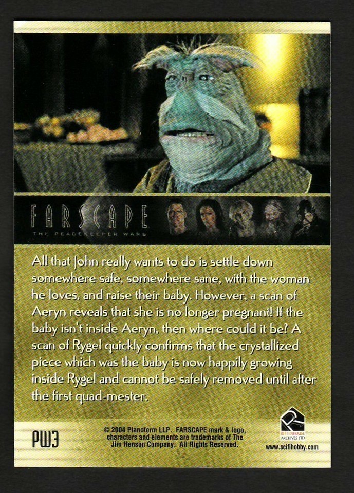 FARSCAPE THROUGH THE WORMHOLE PEACEKEEPER WARS INSERT CARD PW3 | eBay