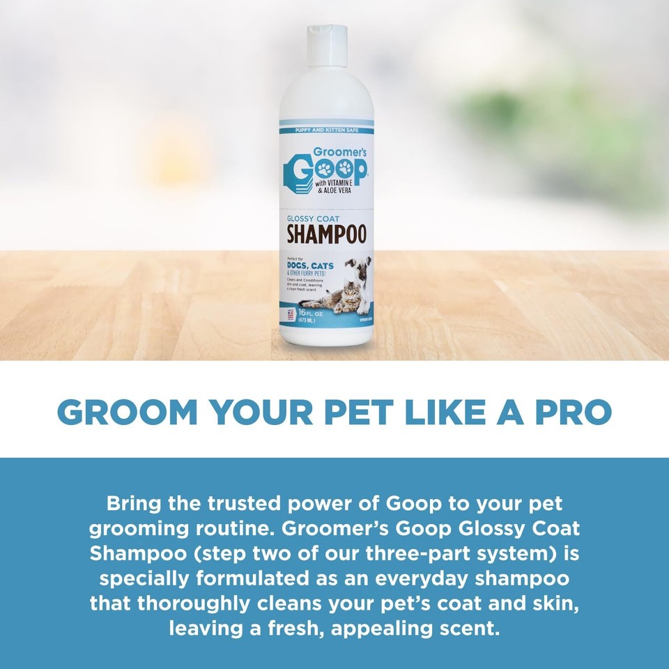 Groomer's Goop Glossy Coat Pet Shampoo Flip-Top Bottle, 16 Ounce (Pack ...