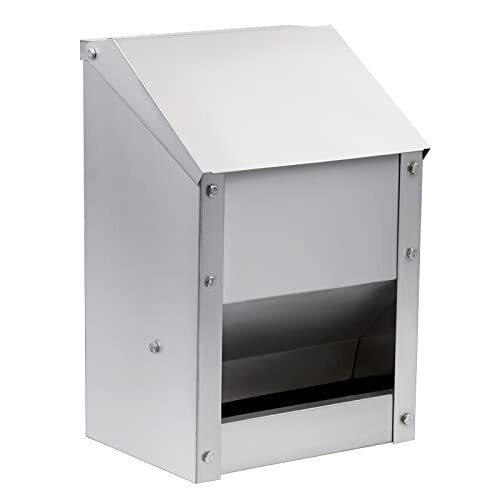 Stainless Steel Chicken Feeders No Waste Automatic w/Lid Weatherproof ...