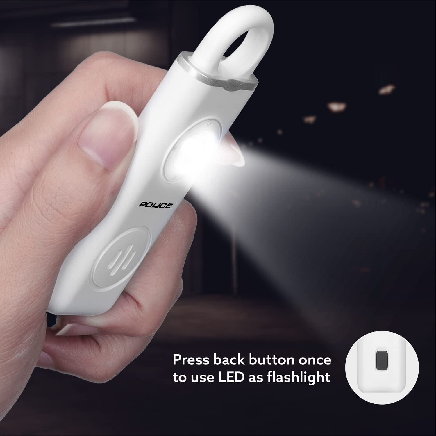 POLICE Personal Alarm Keychain Rechargeable 130dB Safety Pocket Alarm ...