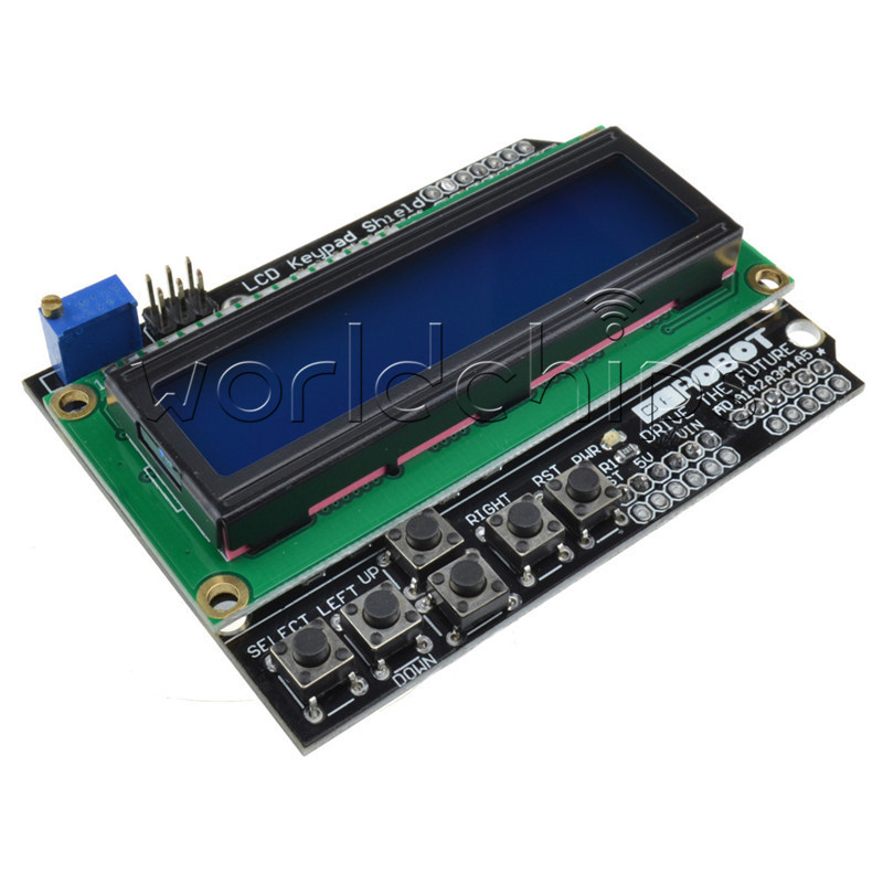 1602 LCD Board Blue Backlight Keypad Shield For Arduino Duemilanove ...