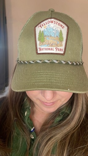 Mad Engine Yellowstone National Park Hat Olive Green Trucker Snapback ...