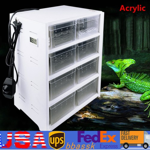 8 Grid Reptile Feeding Box Breeding Tank Cage With Comfortably Heating ...