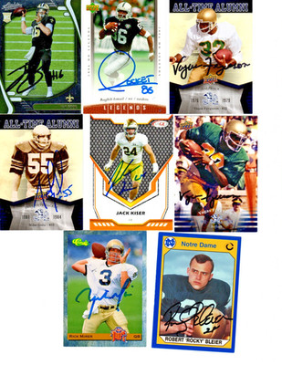 Lot of 8 Notre Dame Irish signed autographed football cards Ian Book ...