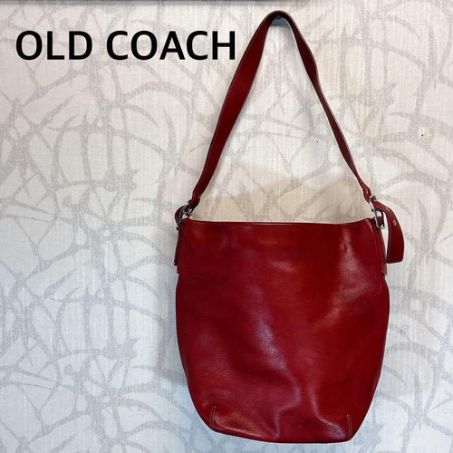 Old Coach 9151 Vintage Old Legacy Bucket Tote Shoulder Bag Red Leather ...
