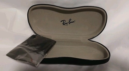 Authentic Ray Ban Eyeglass Case Black Large Hard Shell Case with ...