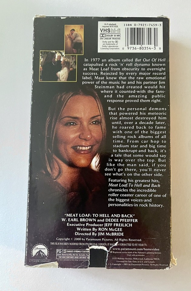 Meat Loaf - To Hell and Back (VHS, 2001) 90 min! RARE /OOP 97368035430 ...