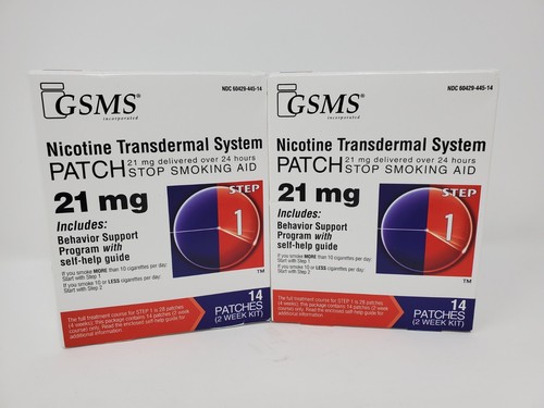 2 Boxes Nicotine Patch 21 mg 14 PATCHES per Box Transdermal FREE SHIP ...
