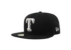 New Era 59Fifty Men Women Cap Basic Texas Rangers Black Fitted Big Size ...