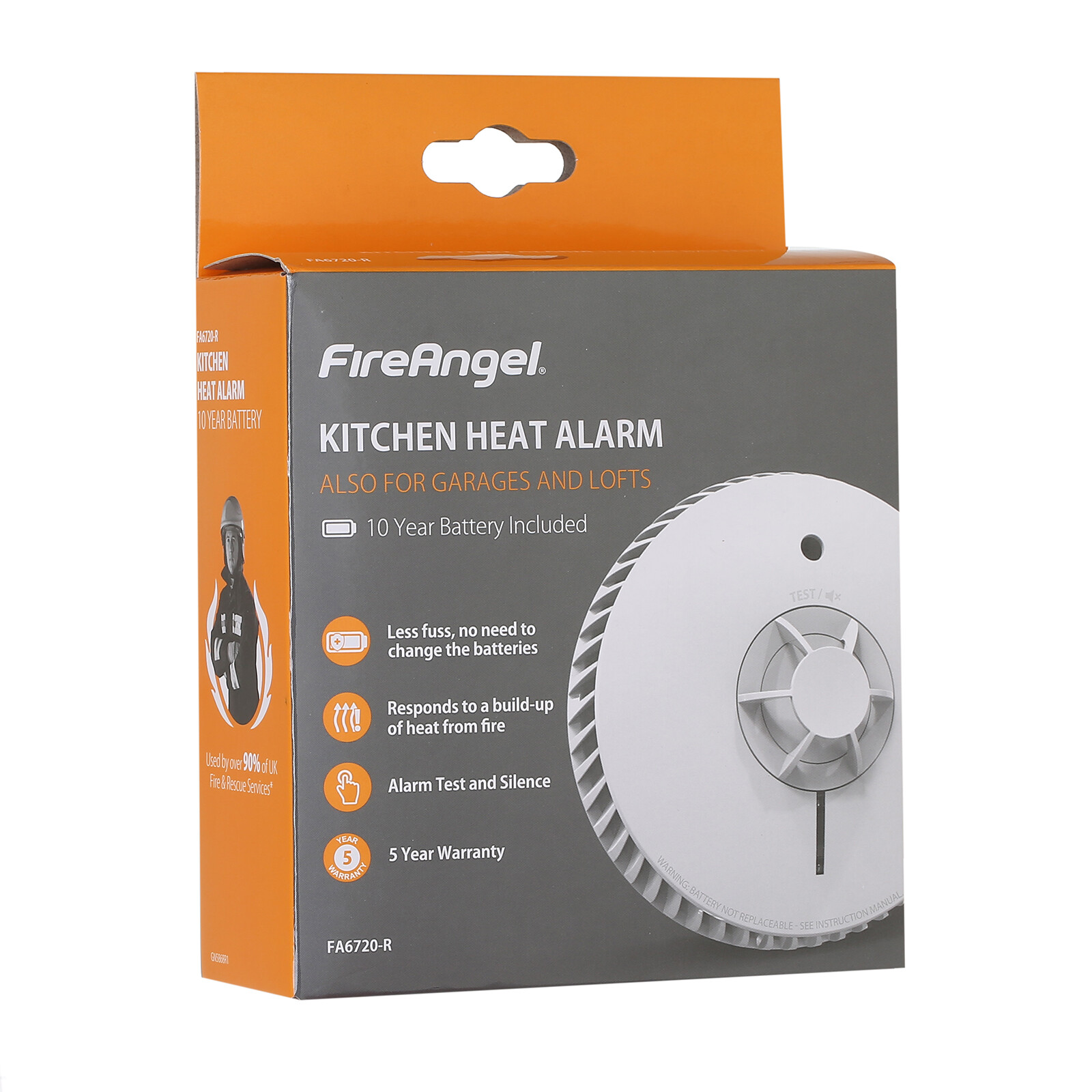 FireAngel Heat Alarm Loud 85dB 10 Year Sealed battery Kitchen Garage ...