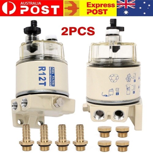 2PCS Water Fuel Separator Filter R12 R12T R12P Assembly with Fittings ...
