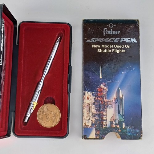 Fisher Space Shuttle Pen & NASA Apollo 11 Commemorative Coin in ...