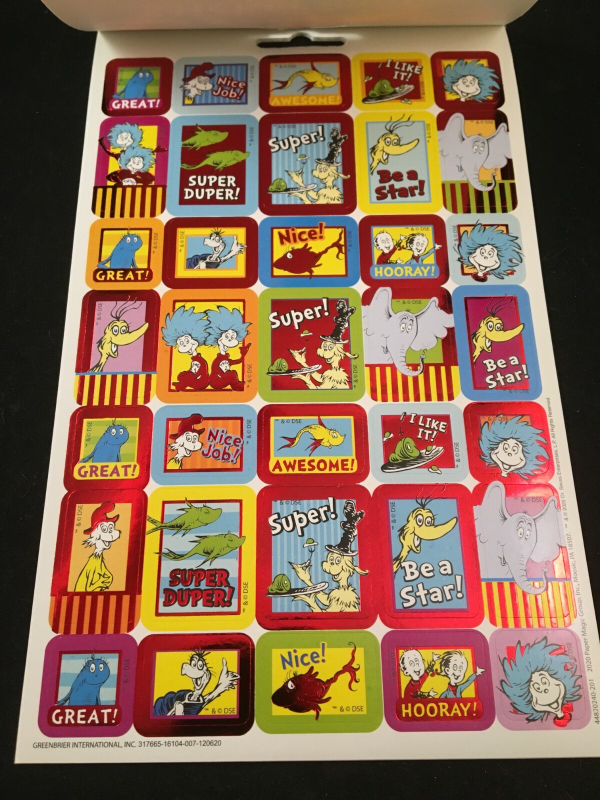 Dr. Seuss - Sticker Book - 245 Stickers - 1 Foil Sheet - 4 Sheets Total ...