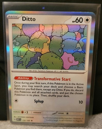 Pokemon TCG Card Ditto 132/165 Scarlet & Violet 151 Rare Black Star ...