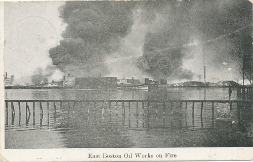 Boston MA * East Boston Oil Works on Fire 1908 | eBay