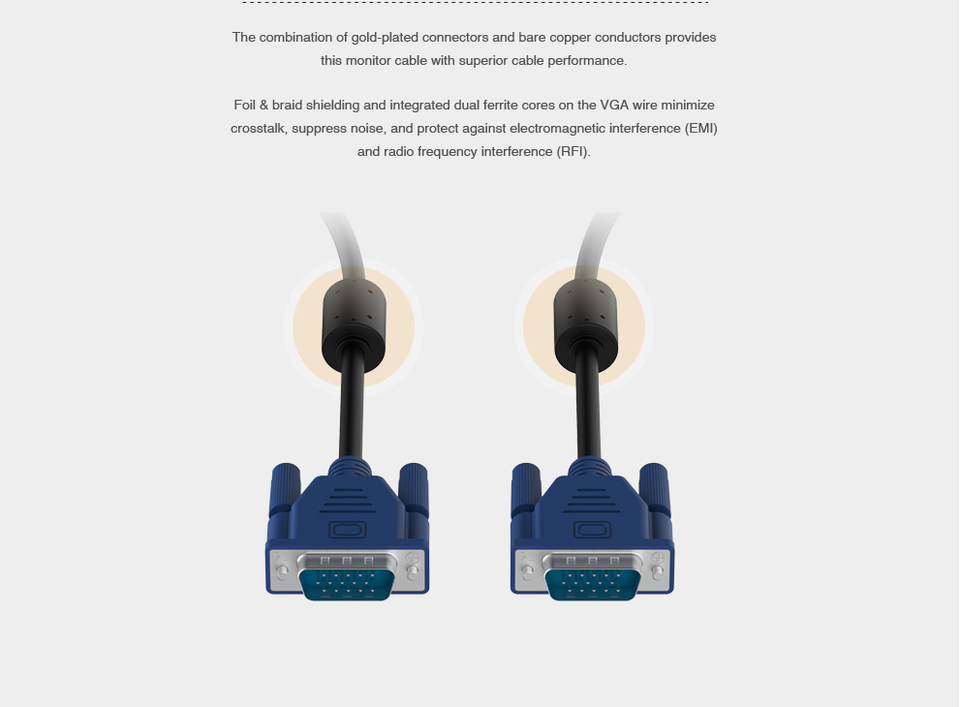 VGA to VGA Cable Male To Male 1.5m SVGA Monitor Extension Cord Plug For ...