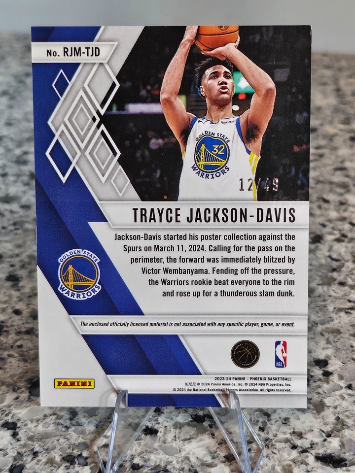 2023-24 Panini Phoenix Basketball Trace Jackson Davis Rookie Relic ...