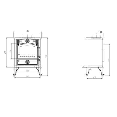 5KW Multifuel Stove Wood Burner Cast Iron Defra Approved Eco Log Fire ...