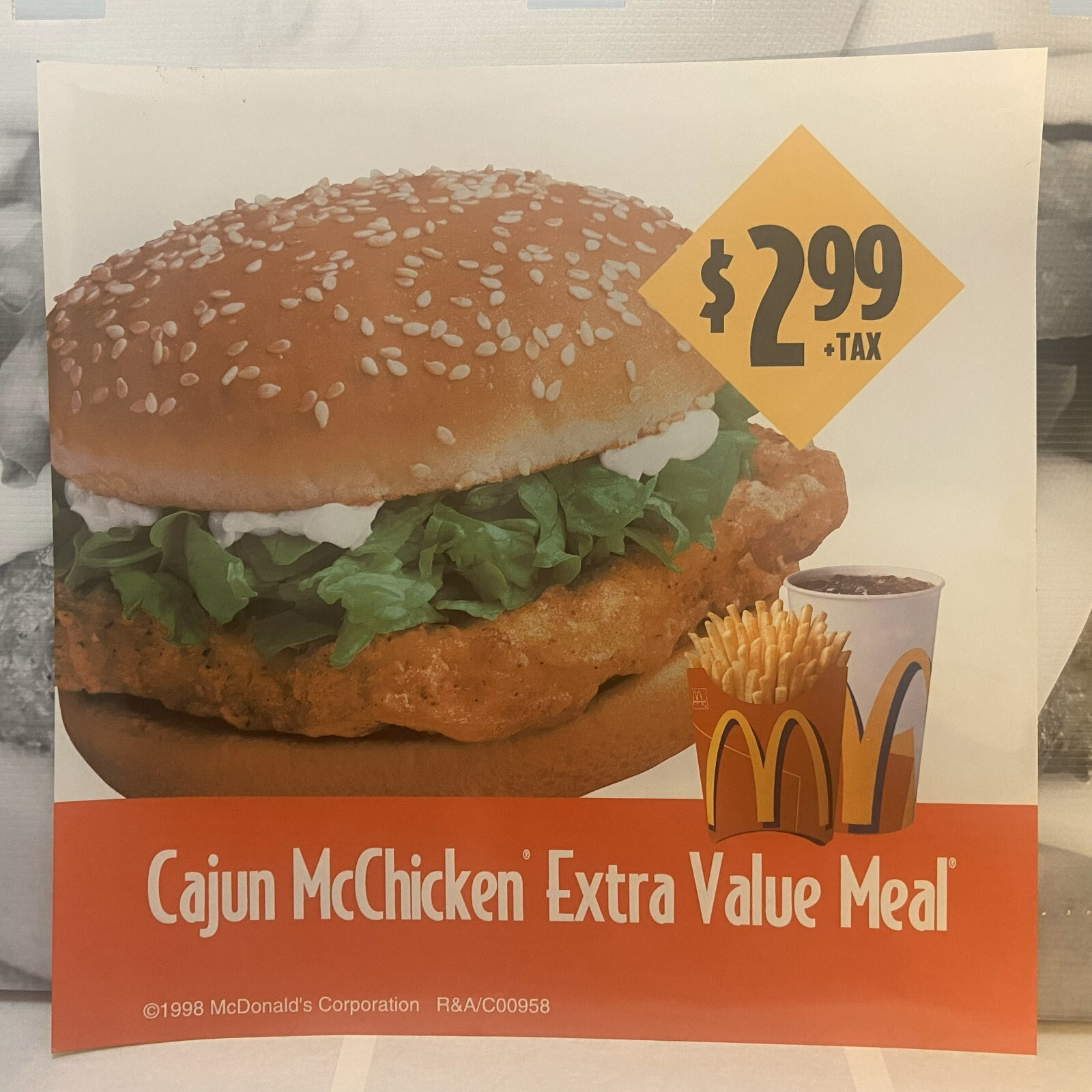 McDonald's 1998 Cajun McChicken Extra Value Meal Translite Store ...