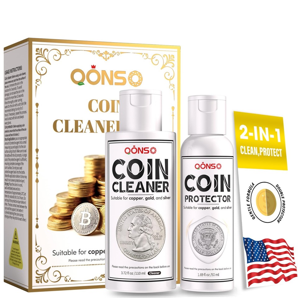 Coin Cleaner and Protector Kit Solution for Cleaning All Coins, Gold ...