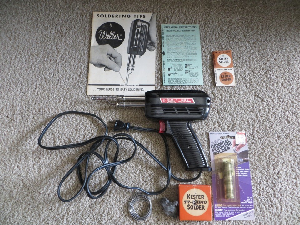 WELLER SOLDERING GUN MODEL 8200-N 100/140 Watts 120v DUAL HEAT W/BOX ...