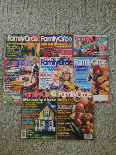 Lot Of 8 FAMILY CIRCLE Magazines 1990 1991 1994 1995 1997 1998 Vintage ...
