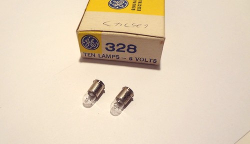 GE LAMPS # 328 BOX OF (10EA) 6VOLT 1.2 WATT MIDGET FLANGE BASE**NEW ...
