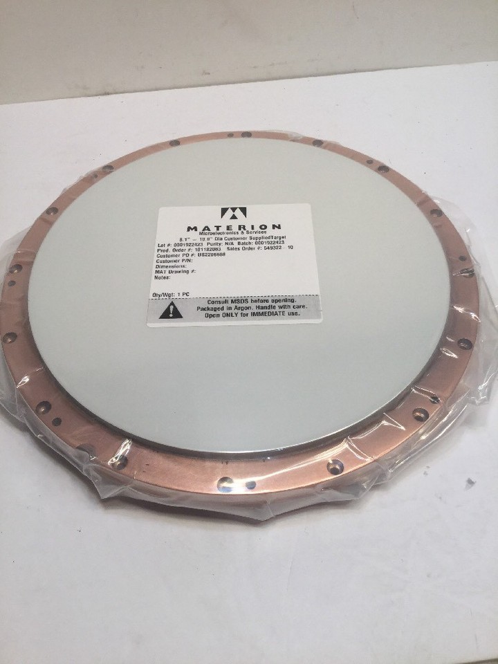 MATERION Microelectronics 8.1” - 10.0" Sputter PLATE,TARGET w/ Box | eBay