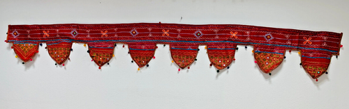 XXL Toran rot 300cm x 40cm tibet nepal Gebetsschal Gebetsfahne ...