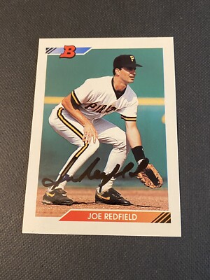 Joe Redfield Signed 1992 Bowman Card Auto Pittsburgh Pirates Autograph ...