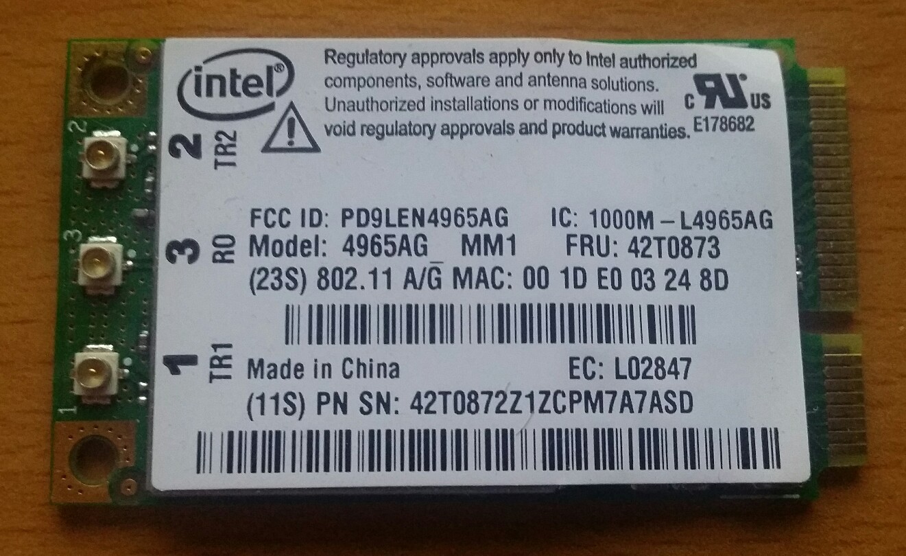 IBM/Lenovo Thinkpad 42T0873 Intel 4965AG mini PCIe Wireless Card | eBay