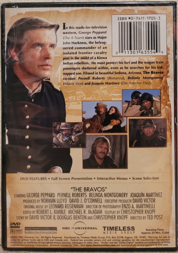 The Bravos (DVD, 1972) George Peppard, Belinda Montgomery - Brand New, Sealed! | eBay