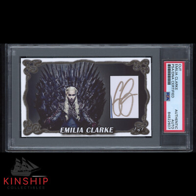 Emilia Clarke signed 3x5 Custom Card PSA DNA Slabbed Auto Game of ...