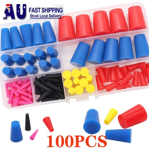 100pcs Durable and Heat Resistant Silicone Cone Plug Assortment Kit | eBay