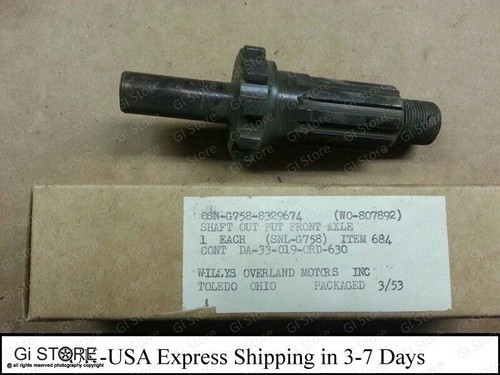 ForJeep Willys MB GPW M38A1 CJ2A CJ3A Front Axle Output Shaft WO-807892 ...