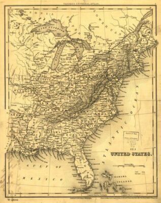 20" x 24" 1835 Map of United States. The map covers the eastern half | eBay