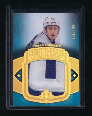 JORDAN SCHROEDER 2013-14 ULTIMATE COLLECTION DEBUT THREADS PATCH 070/ ...
