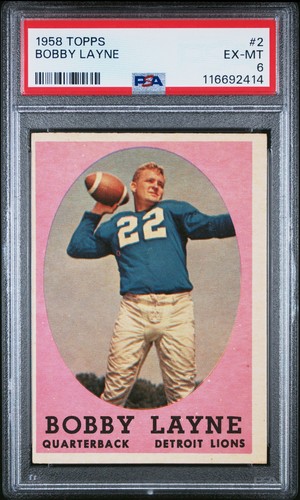 1958 TOPPS #2 BOBBY LAYNE PSA 6 | eBay