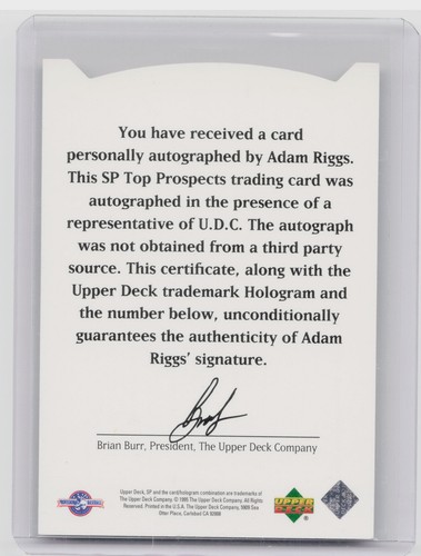 1995 SP Top Prospects Adam Riggs AU #NNO Spirit Autographs | eBay