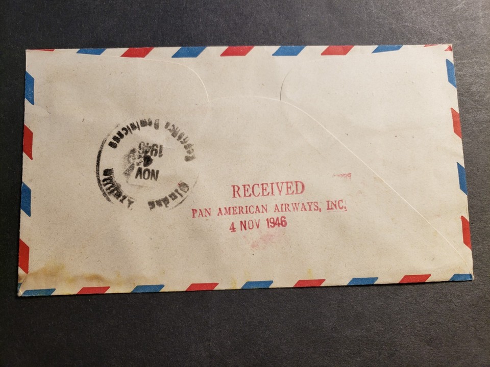 PAN AM TEST FLIGHT 1946 AIR MAIL DUAL Postal Cover TRUJILLO, DOMINICAN ...