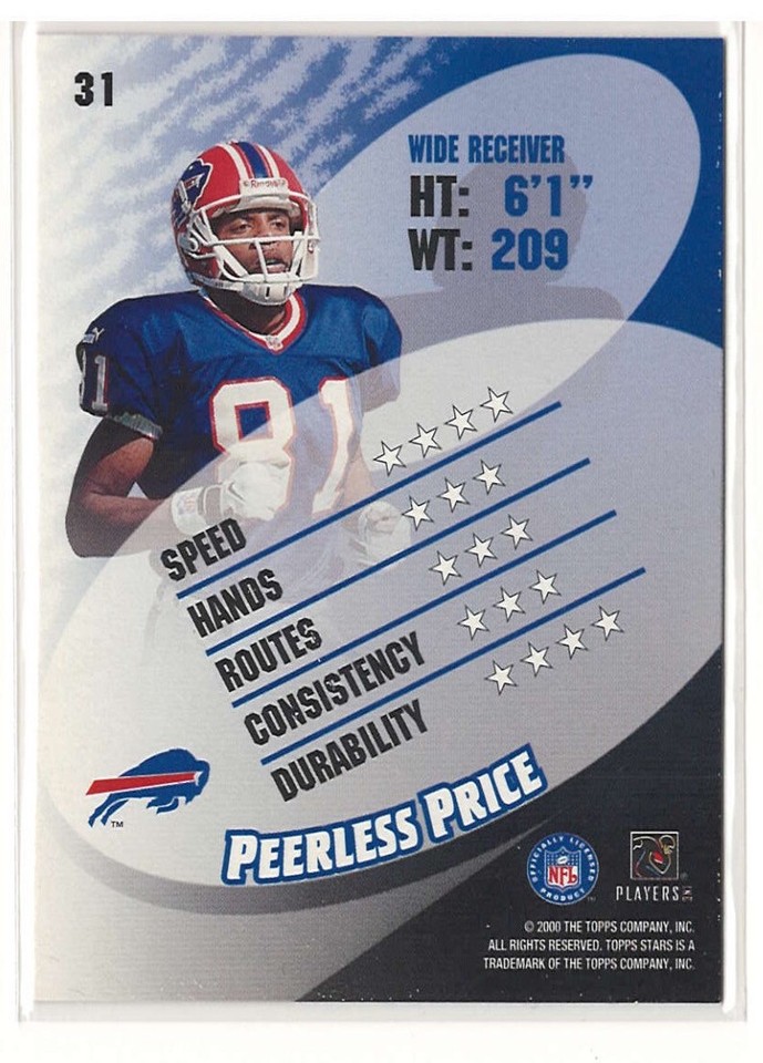 2000 Topps Stars Football Card #31 Peerless Price Buffalo Bills | eBay