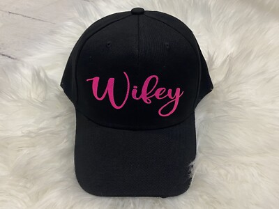 wifey black hat hot pink writing Wife Baseball Cap womens wedding gift ...